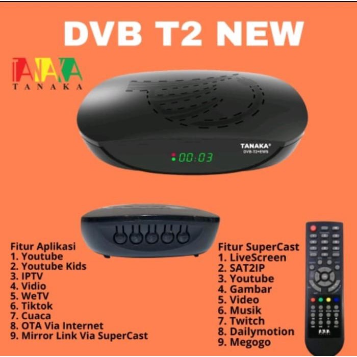 Jual Set Top Box Tanaka T-2 DVB-T2 Receiver Dekoder TV Digital | Shopee ...