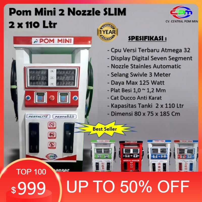 Jual Pom Mini - Pertamini Digital 2 x 100 Liter (SLIM) | Shopee Indonesia