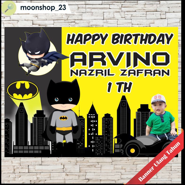 Jual Spanduk / Banner / Backdrop Ulang Tahun Custom Tema Batman ...