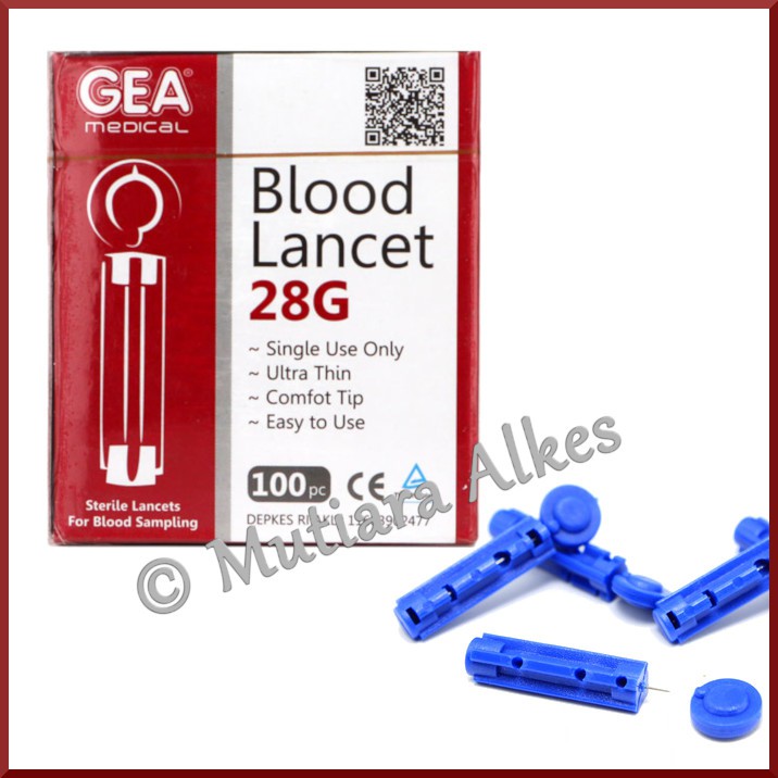 Jual (MUTIARA ALKES) Blood Lancet Jarum Ambil Darah Jarum Lancet 28G ...