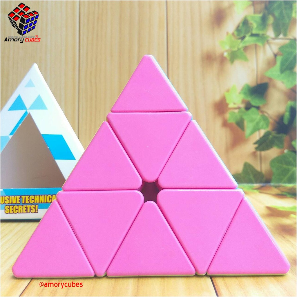Jual Rubik Pyraminx TRIANGEL MAGIC STICKERLESS PINK / Magic Cube ...