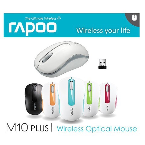 Jual RAPOO Wireless Optical Mouse M10 - Red - Blue - Silver | Shopee ...