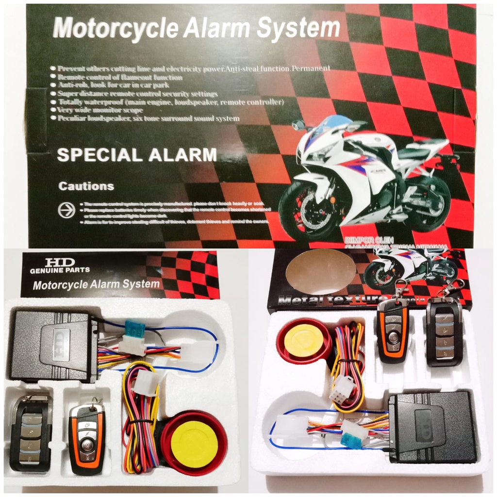 Jual ALARM MOTOR V12 BISA STARTER 2 REMOTE ANTI MALING SENSOR GETAR ...