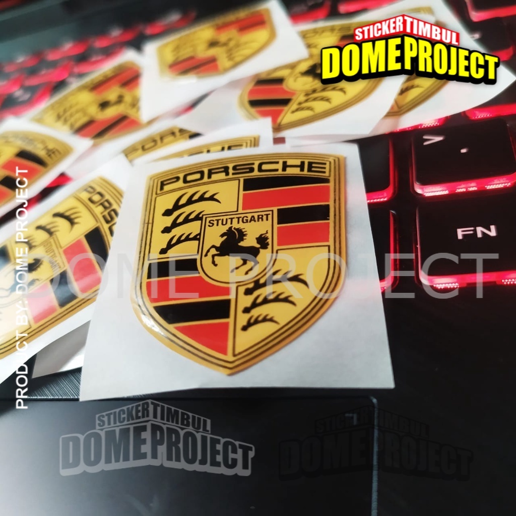 Jual STIKER MOTOR KEREN PORSCHE LOGO EMBLEM STIKER 3D LENTUR STIKER ...