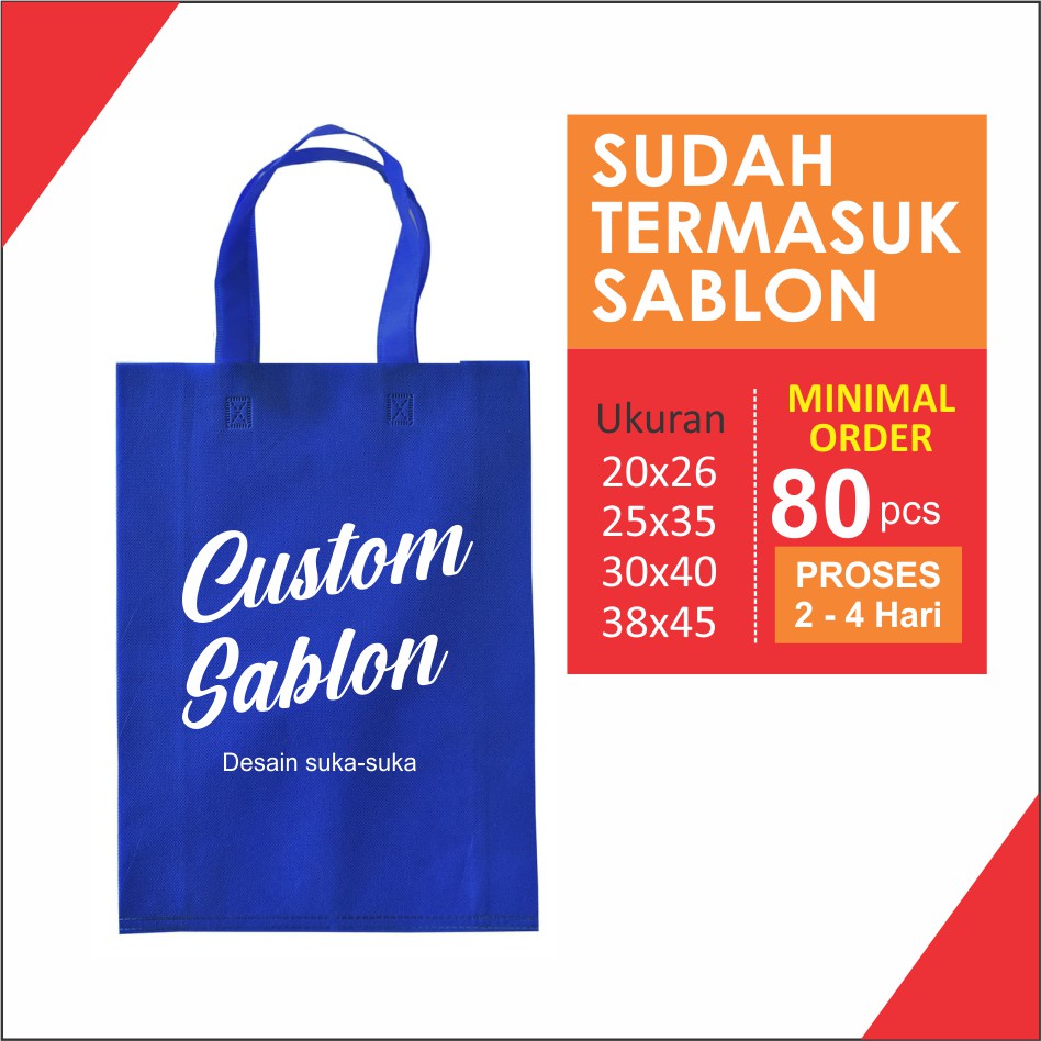 Jual Tas spunbond sablon / Goodie bag - Custom 75 GSM | Shopee Indonesia