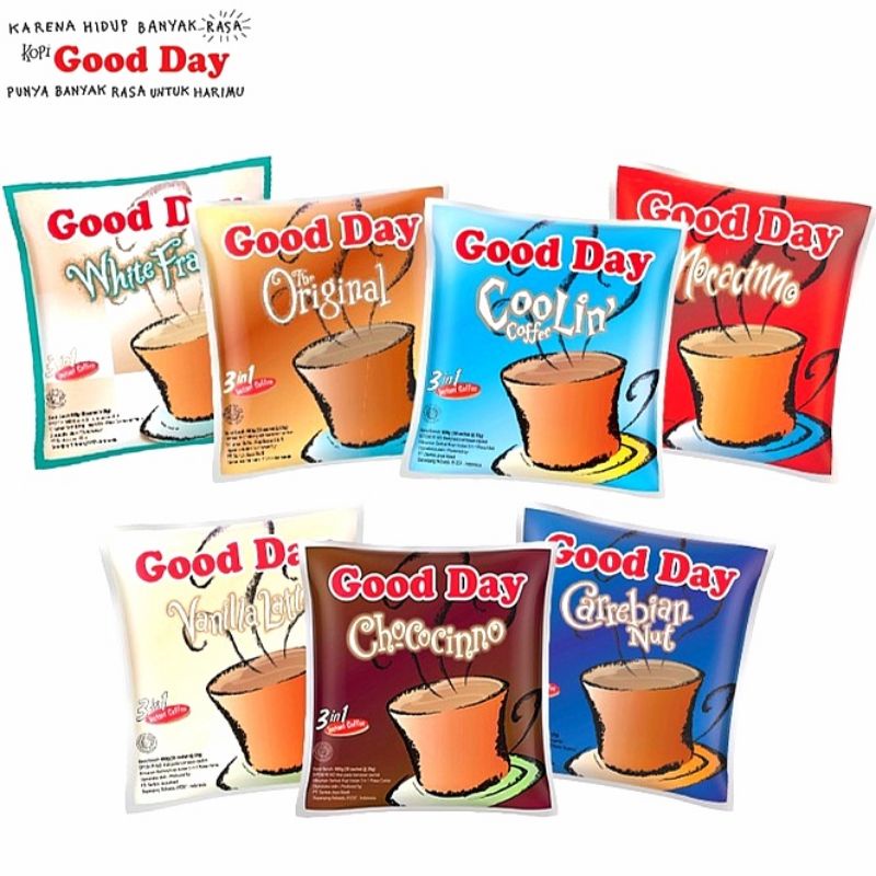 Jual Good Day Kopi Mocacino, Coolin, Carabian Nut, Caramel, Chococino ...