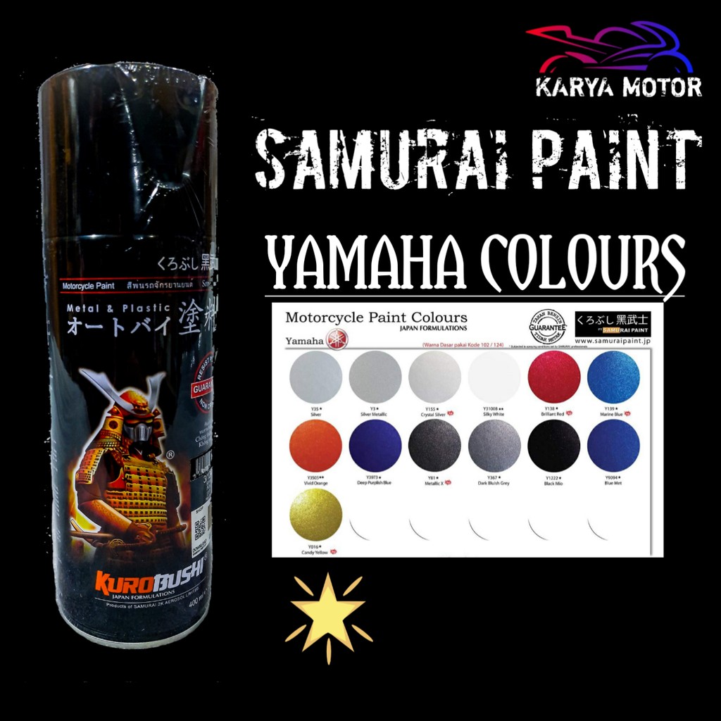 Jual SAMURAI PAINT YAMAHA COLOURS CAT SPRAY SEMPROT MOTOR | Shopee Indonesia