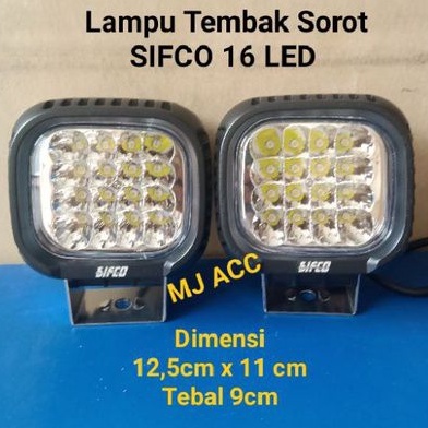 Jual Lampu Tembak Sorot SIFCO 16 LED Kotak Tebal PUTIH | Shopee Indonesia