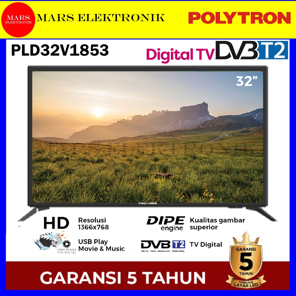 Jual TV LED POLYTRON PLD32V1853 - 32 INCHI - DIGITAL TV POLYTRON PLD 32 V 1853 - READY | Shopee ...