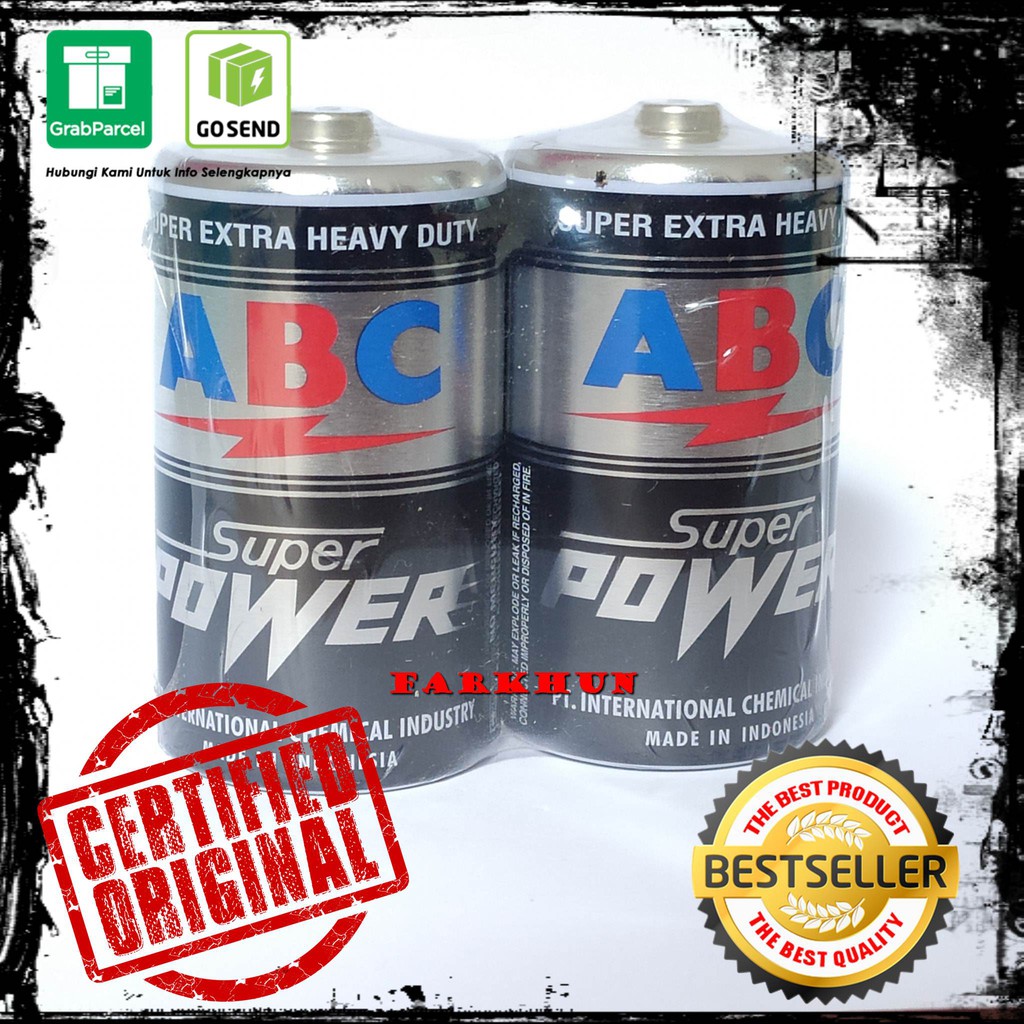 Jual TERBAIKK BATERAI ABC ORI SUPER POWER BESAR UM 1 SIZE D BATTERY ...