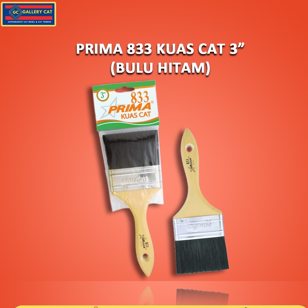 Jual KUAS CAT TEMBOK Prima 833 3 inch Bulu Hitam | Shopee Indonesia