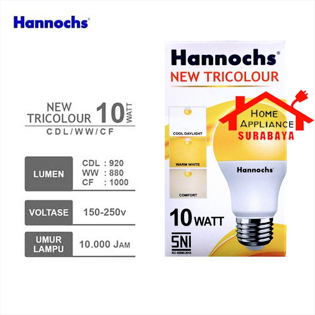 Jual HANNOCHS Lampu Bohlam LED NEW Tricolour 10W 10 Watt - 1 Lampu 3 ...