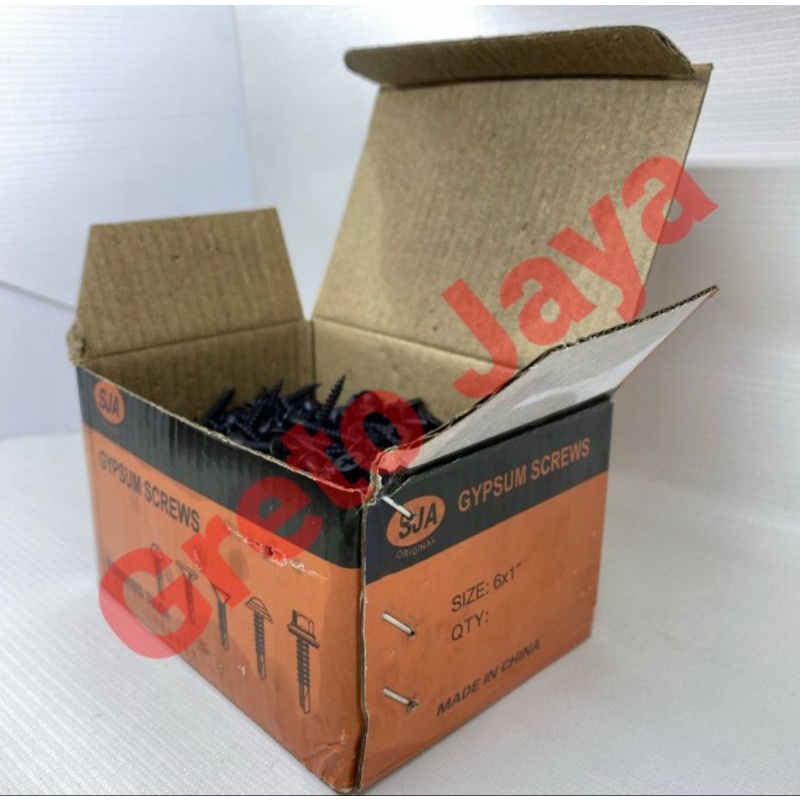 Jual ( 1 DUS 6x1 ) Sekrup Gipsum skrup Mur Baut Hitam Gypsum Drywall 6 ...