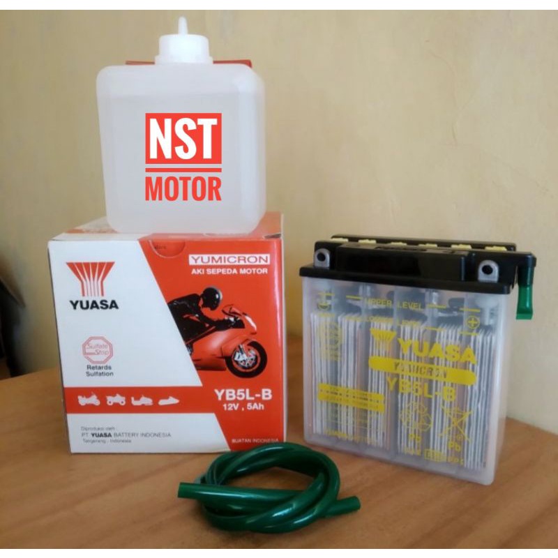 Jual Aki Accu Yuasa YB5L-B 12 Volt 5 Ah Aki Basah Supra Smash Jupiter Grand Asli Yuasa | Shopee ...
