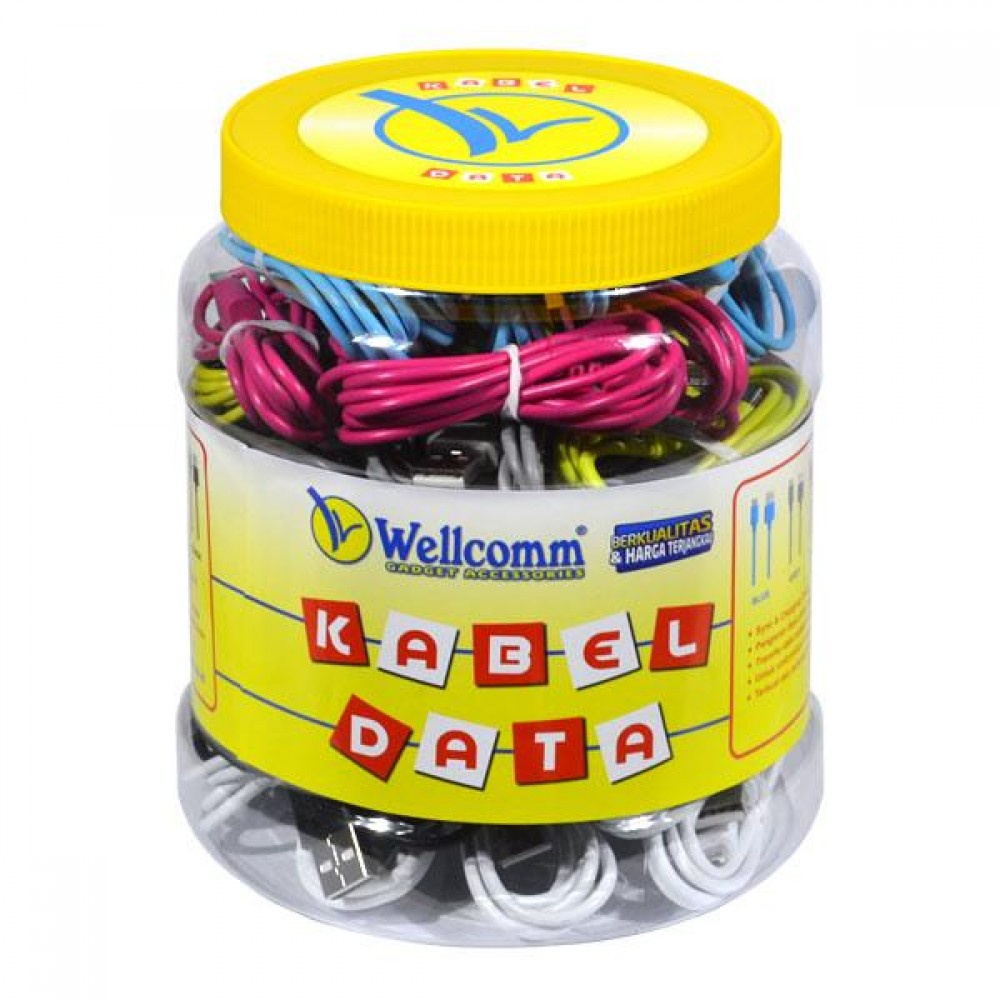 Jual (TOPLES 50) READY NEW KABEL DATA WELLCOMM MICRO BULAT PANJANG 1M ...