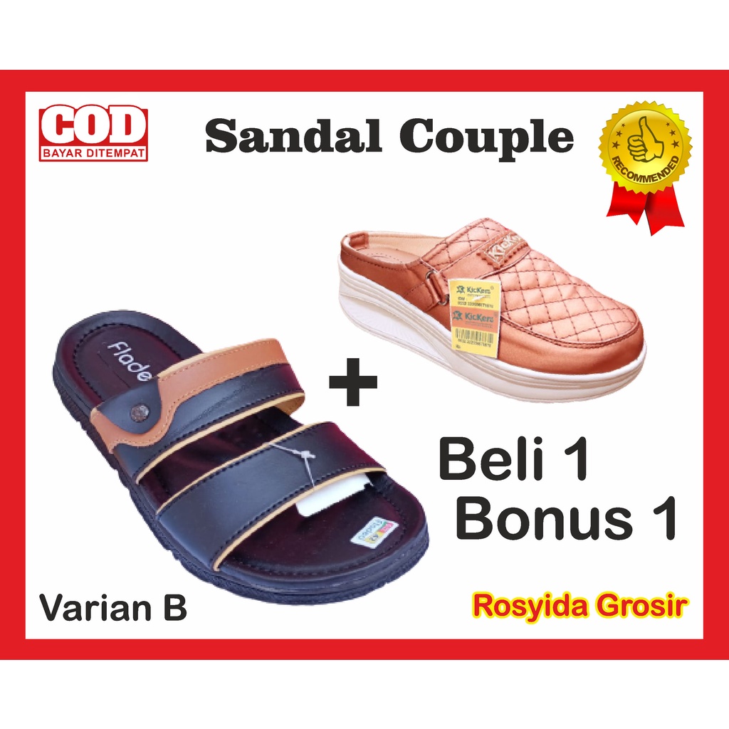 Jual SANDAL COUPLE PASANGAN COWOK CEWEK TERLARIS / SANDAL CASUAL ...
