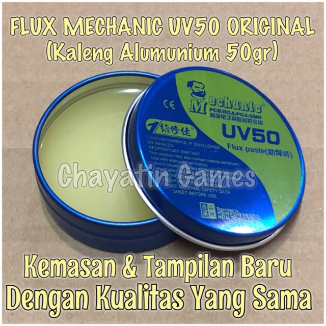 Jual Flux Original Mechanic UV 50 & UV 80 Kemasan Kaleng Alumunium - Pasta Solder - Minyak ...
