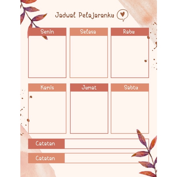 Jual STICKER JADWAL PELAJARAN, JADWAL PIKET, JADWAL KELAS, SCHEDULE ...