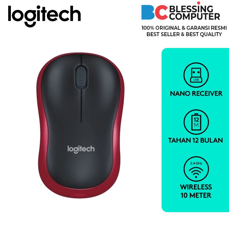 Jual Mouse Wireless M185 Logitech Red (910-002503) | Shopee Indonesia