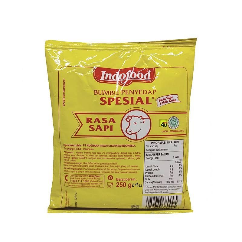 Jual Indofood sapi 250 gram / indofood bumbu penyedap spesial rasa sapi ...