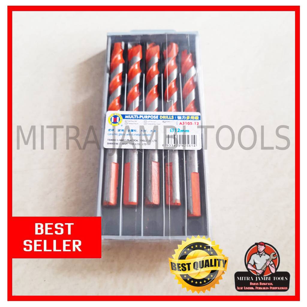 Jual MATA BOR MULTIFUNGSI BETON KACA BESI KAYU C MART 12 MM | Shopee ...