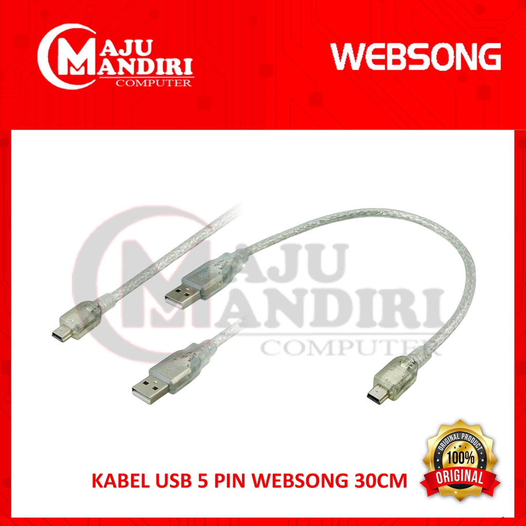 Jual KABEL USB 5 PIN WEBSONG 30CM / USB 5PIN 30 CM / MINI USB 30 CM ...