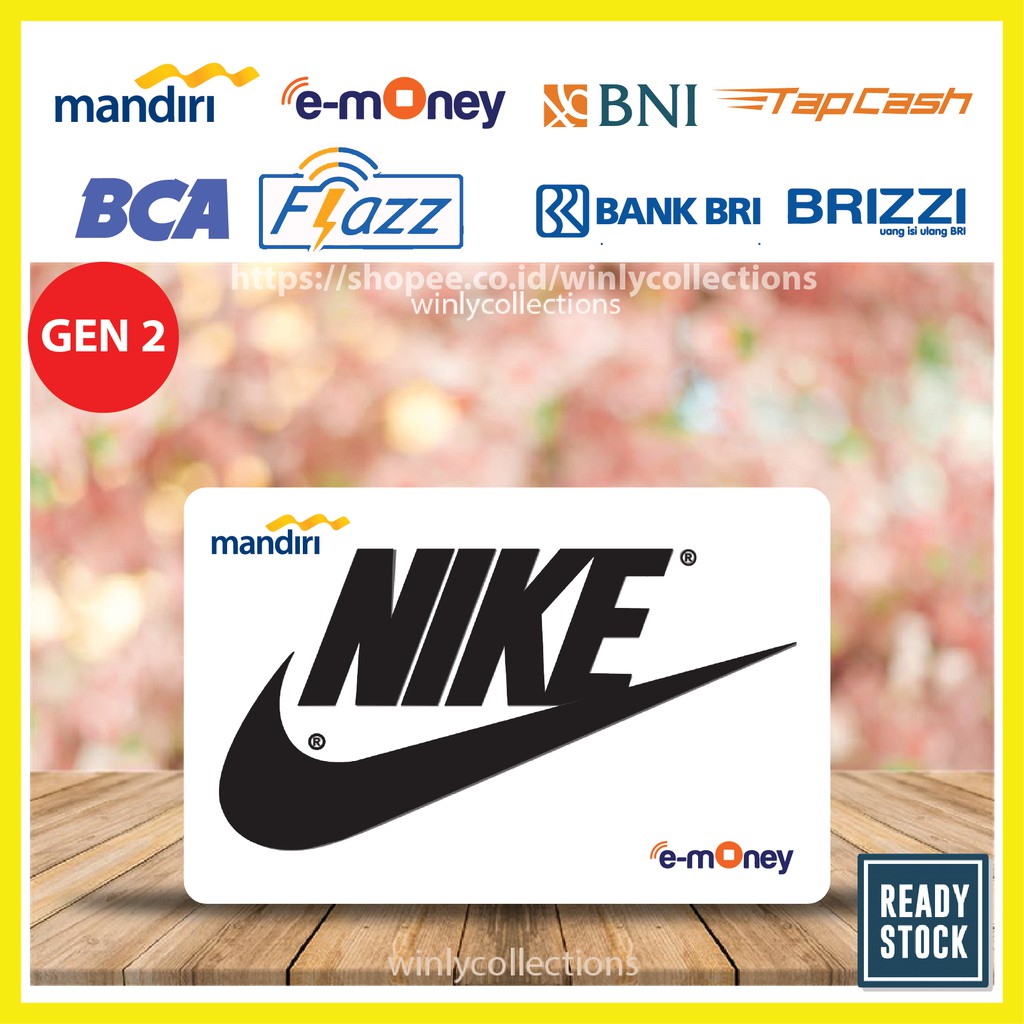 Jual KARTU EMONEY ETOLL LOGO NIKE BRAND FLAZZ BCA GEN 2 MANDIRI TAPCASH ...