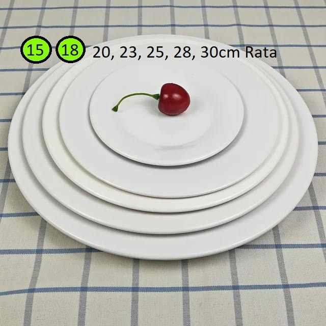 Jual HSM Piring Keramik Bulat Rata - Diameter 15cm/18cm | Shopee Indonesia
