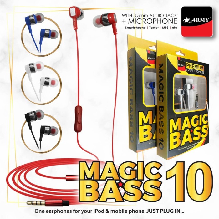 Jual Headset Hf Army Magic Bass 11 For all type | Shopee Indonesia