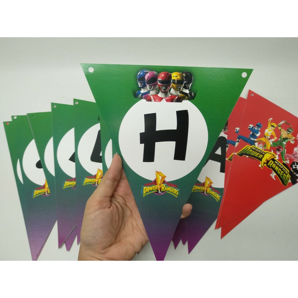 Jual Bunting Flag Custom Karakter Power Ranger / Banner Flag Custom ...