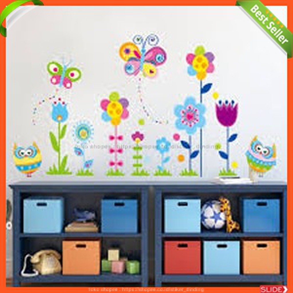 Jual STIKER DINDING WALLSTICKER WALL STICKER BUNGA BURUNG HANTU SW ...