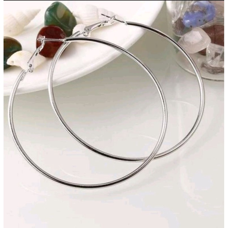 Jual Anting Hoop Titanium Wanita Korea Ring Bulat Anti Karat | Shopee ...