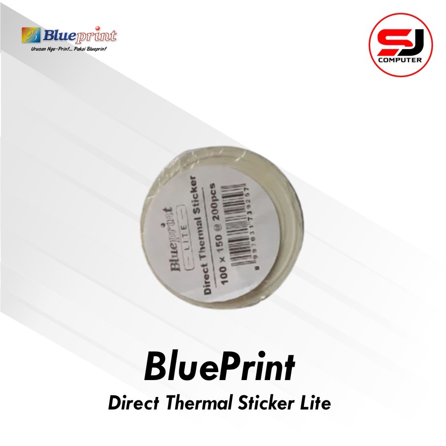 Jual Direct Thermal Sticker Label Resi BLUEPRINT Lite 100x150 mm Isi 400pcs | Shopee Indonesia