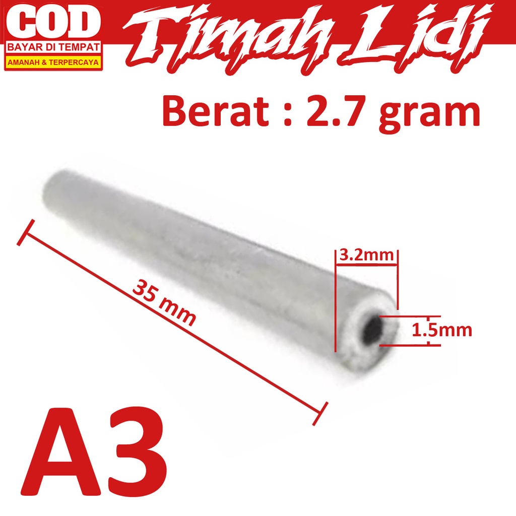 Jual Timah Lidi Timbel Bandul Batang Sosis SIlinder Tabung Pemberat ...