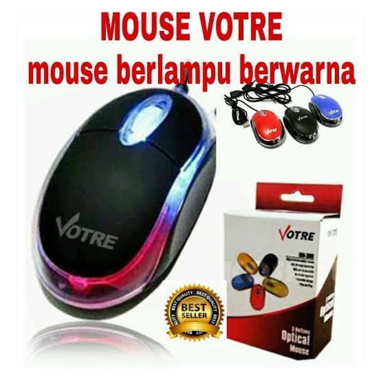 Jual Mouse USB Votre nyala lampu komputer laptop keyboard peralatan ...