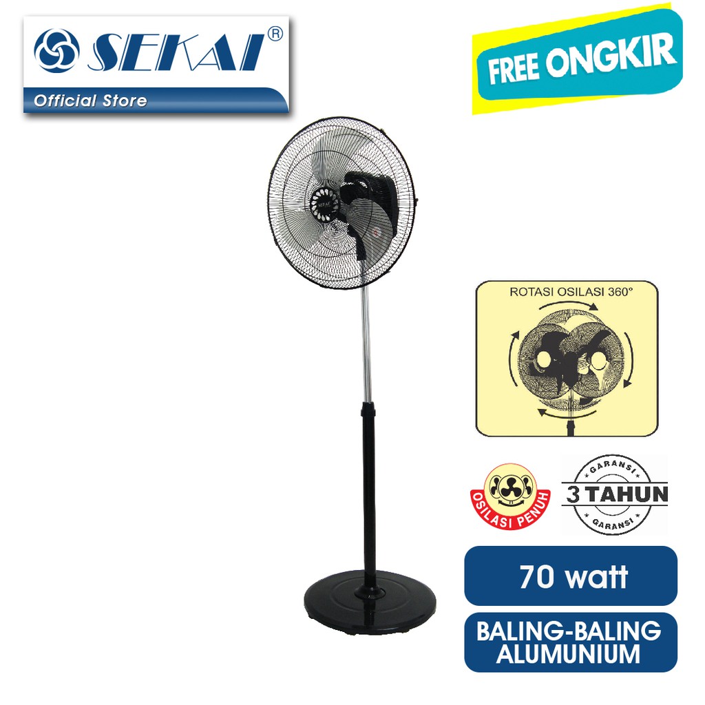 Jual SEKAI Kipas Angin Berdiri Tornado / Stand Fan 18 Inch / 360 Osilasi - SFN 1809 | Shopee ...