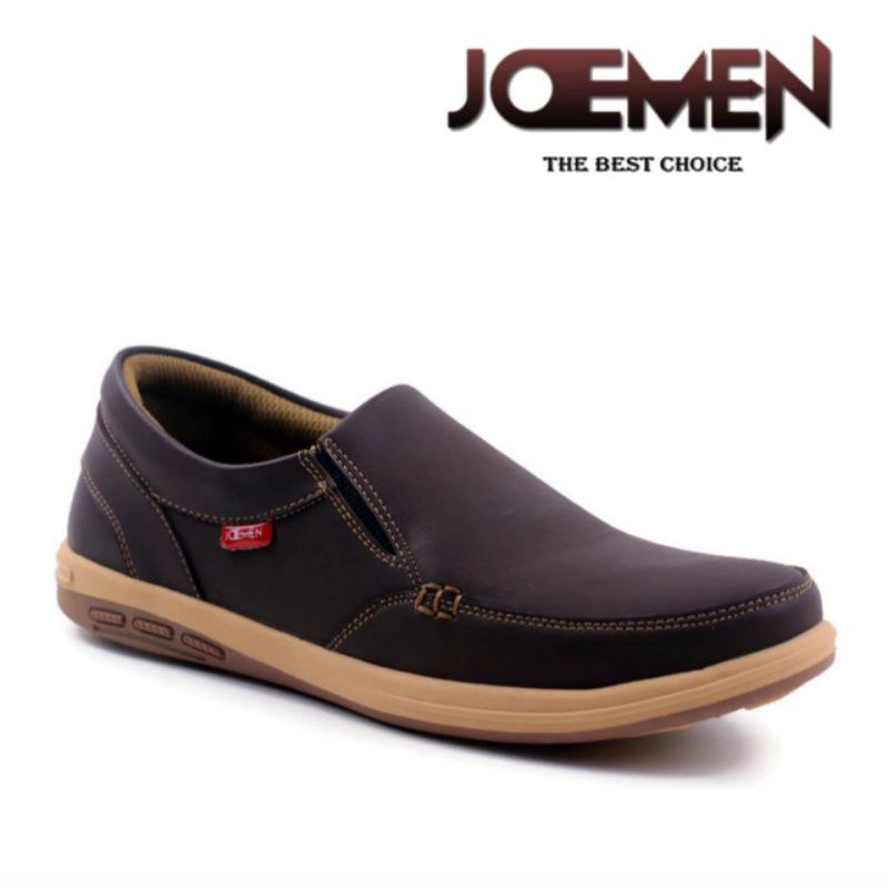 Jual 16IB Sepatu Spatu Pria Keren Casual Slip On Kulit Original Hitam ...