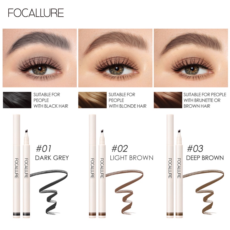 Jual FOCALLURE Anti air Pensil Alis 4 Garpu Natural Eyebrow Pen ...