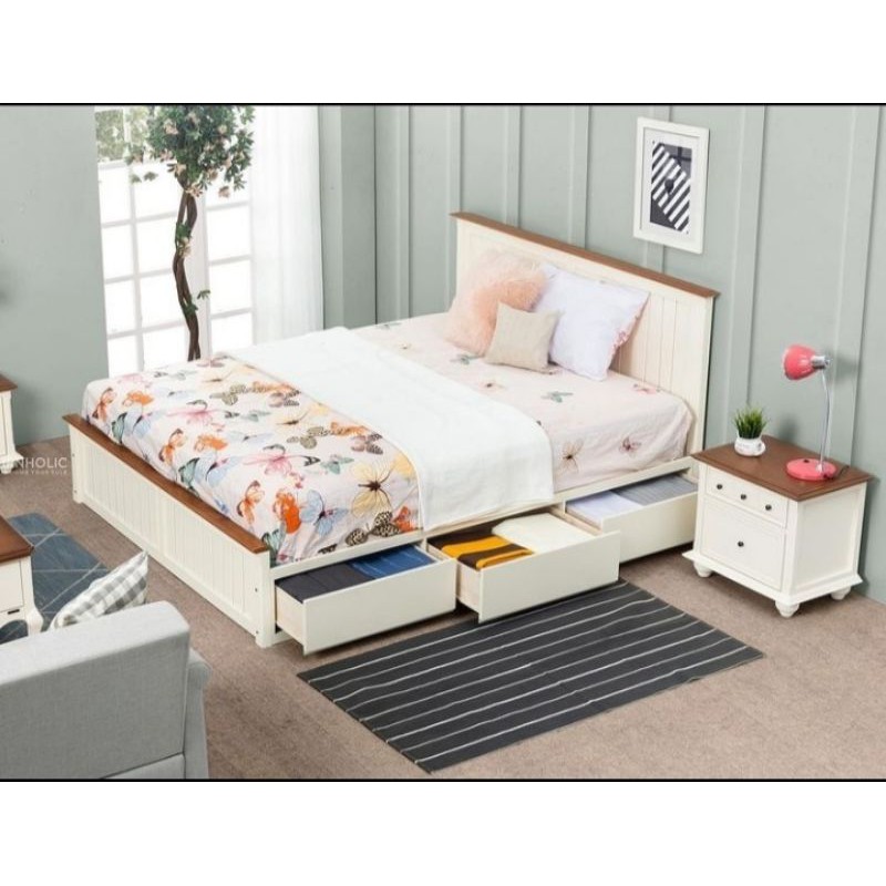 Jual dipan laci bawah / springbed dan nakas 40x40 HPL/duco Dipan custom ...