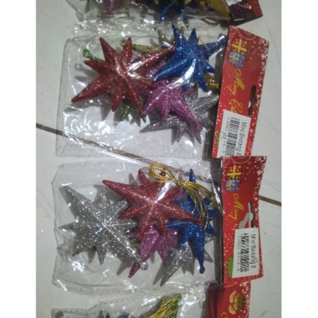 Jual Dekorasi Hiasan natal mini bintang 1pak isi 6pcs | Shopee Indonesia