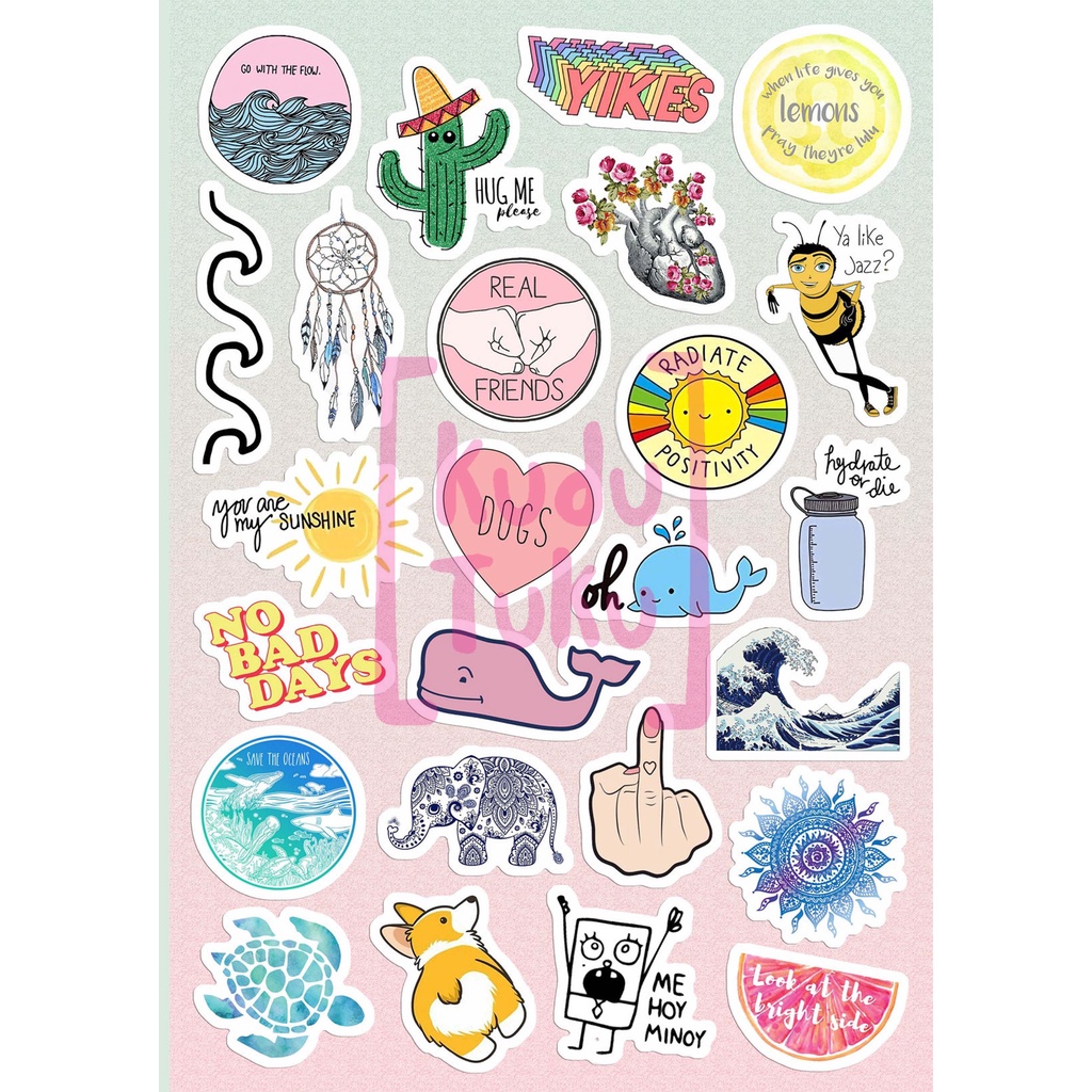 Jual STKR sticker aesthetic / sticker laptop / sticker pack | Shopee ...