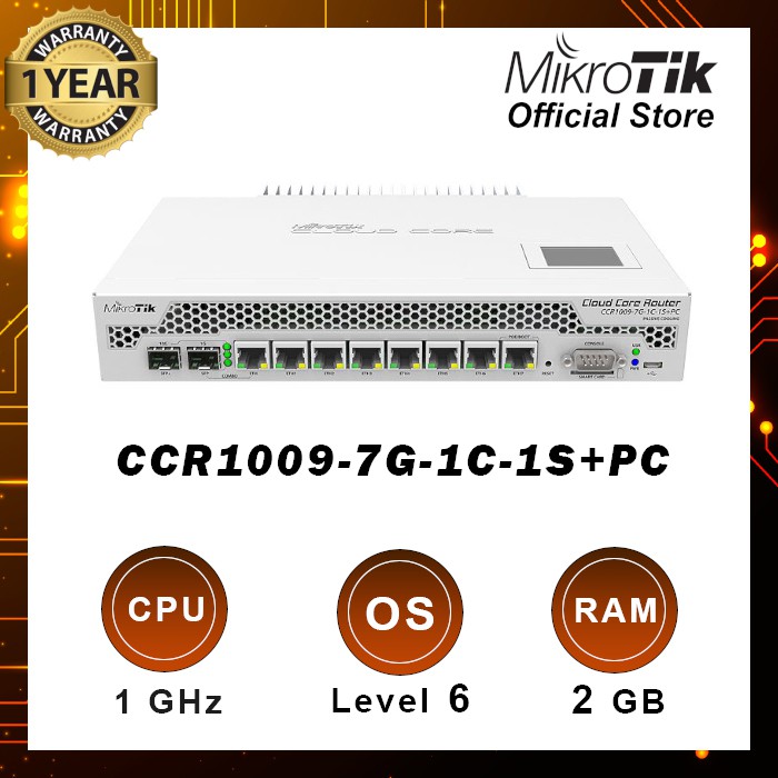 Jual Cloud Core Router CCR1009-7G-1C-1S+PC | Shopee Indonesia