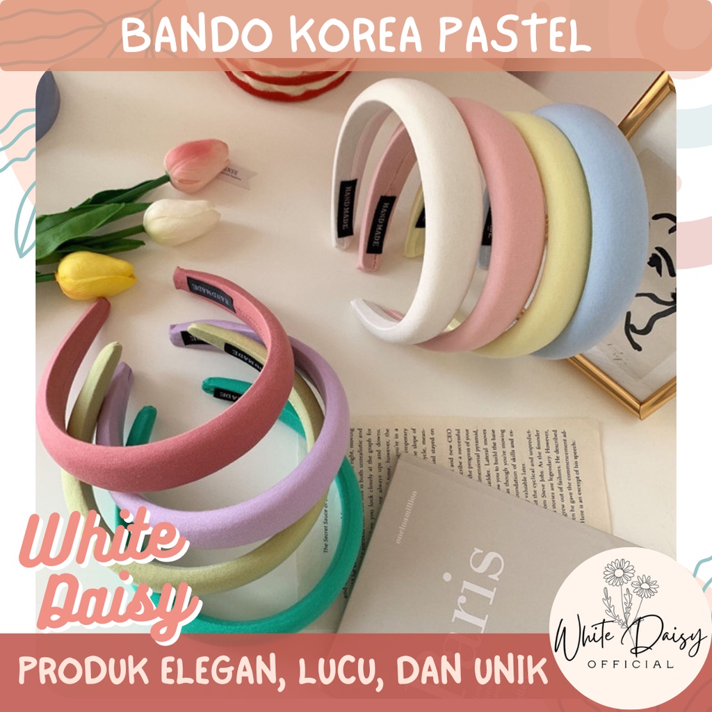 Jual bando korea warna pastel imut kstyle kpop jennie black pink blink ...