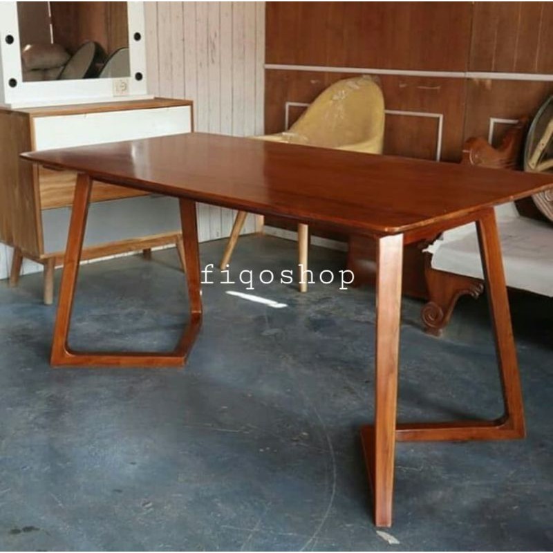 Jual Meja Makan Kafe Cafe Minimalis Kayu Jati Furniture Jepara | Shopee ...