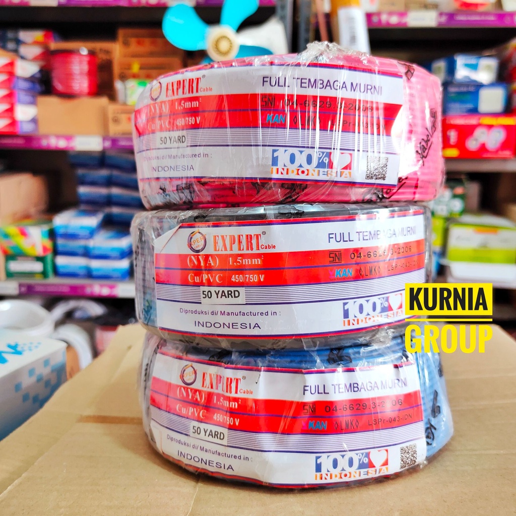 Jual Kabel NYA 1.5mm 50Y SNI Full Tembaga Murni Kawat Tunggal Kbl ...