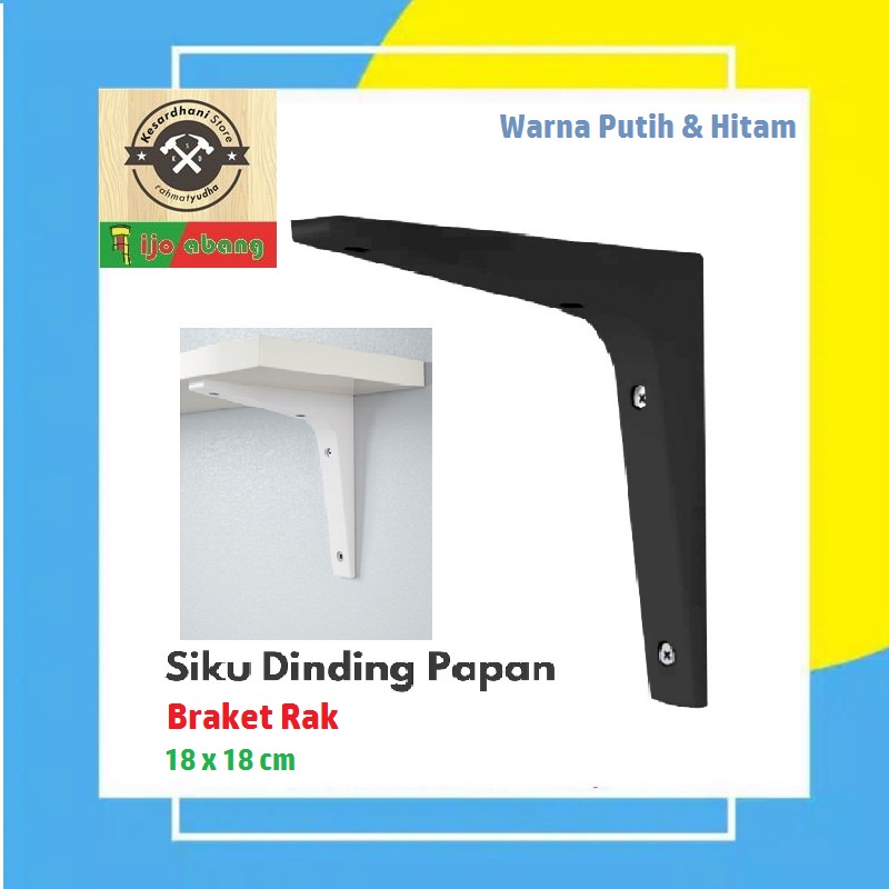 Jual Siku Braket Dinding Wall Bracket Papan Rak Kayu Warna HITAM PUTIH ...