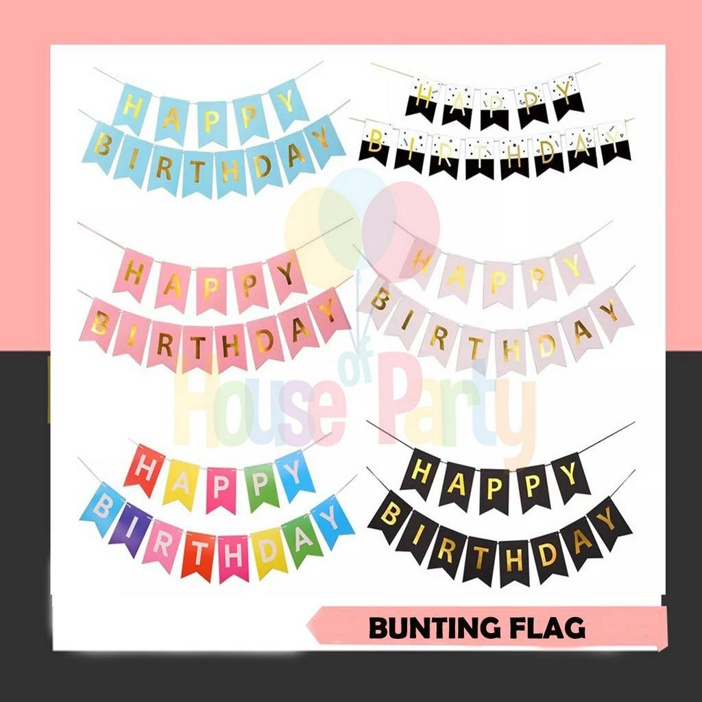 Jual Banner happy birthday / bunting flag hbd ultah / Banner motif ulang tahun | Shopee Indonesia