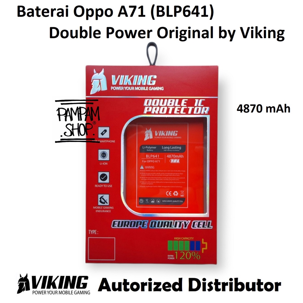 Jual Baterai VIKING Double Power Original Oppo BLP641 A71 BLP 641 Batre ...