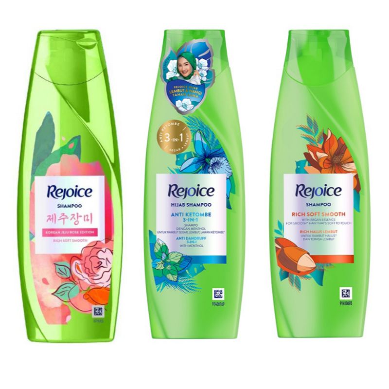 Jual Rejoice Shampoo Korean Jeju Rose/ Hijab Shampoo Anti Ketombe 3in1/ Rich Soft Smooth 150 ml ...