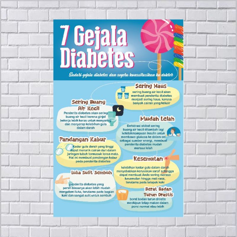 Jual Poster Kesehatan 7 Gejala Diabetes | Shopee Indonesia